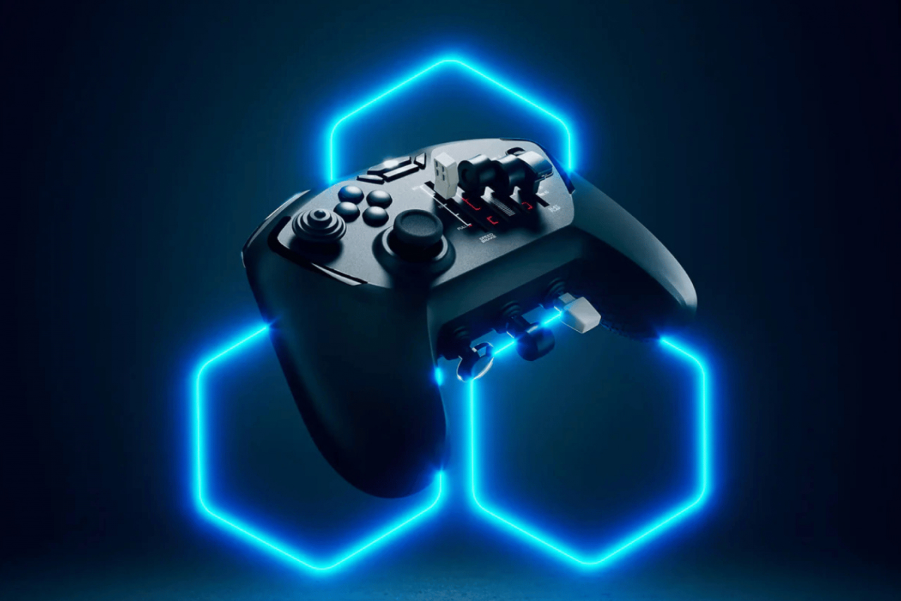 Echo Aviation controller with four integrated thrust levers sets ...